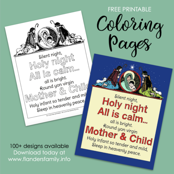 Silent Night Coloring Page - Flanders Family Home Life