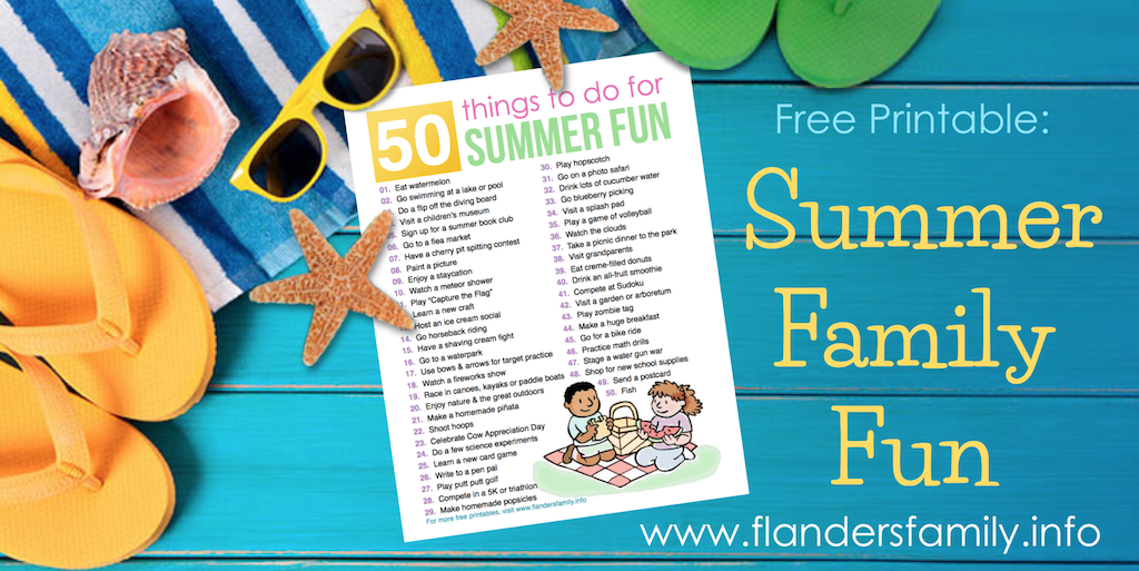 50 Things to Do for Summer Fun - Flanders Family Home Life