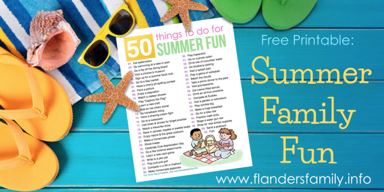 50 Things to Do for Summer Fun - Flanders Family Home Life