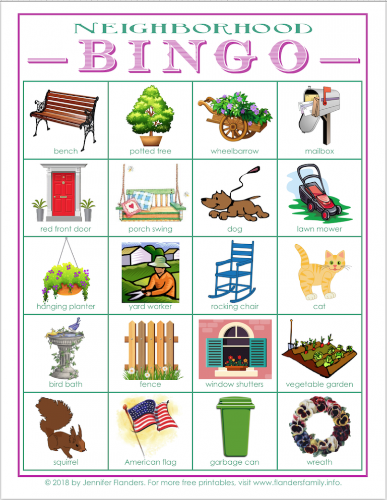 Neighborhood Bingo: Free Scavenger Hunt Fun - Flanders Family Home Life