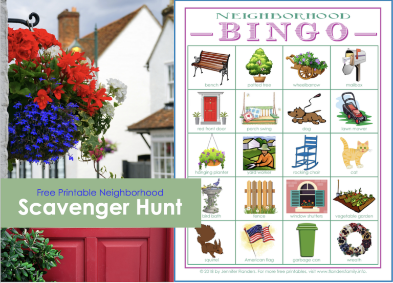 Neighborhood Bingo: Free Scavenger Hunt Fun - Flanders Family Home Life