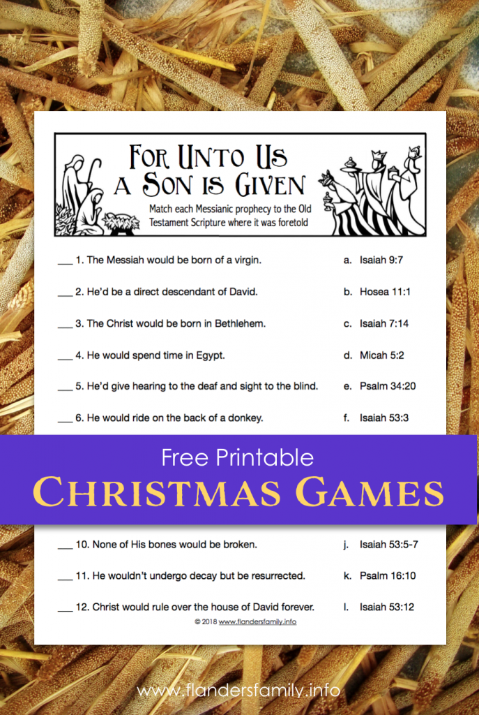 "For Unto Us a Child is Born" Christmas Quiz - Flanders Family Home Life