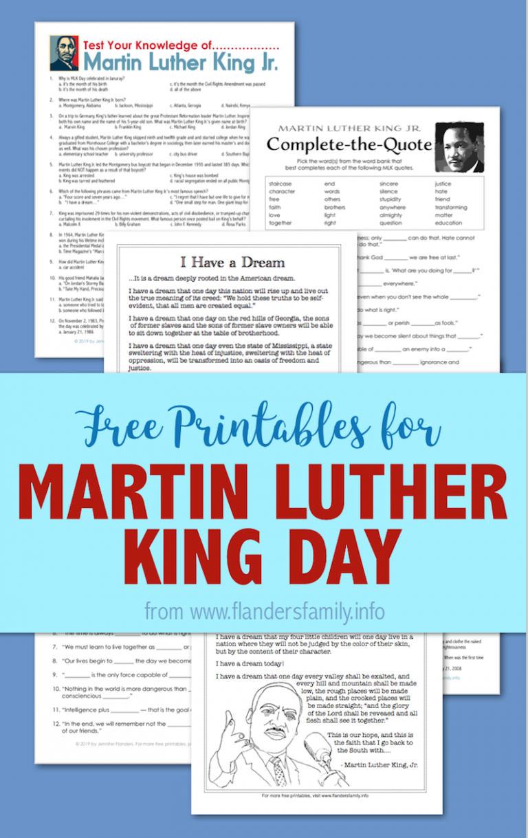I Have a Dream! (Free Printables for MLK Day) - Flanders Family Home Life