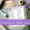Free 5-Minute Task List - Flanders Family Home Life
