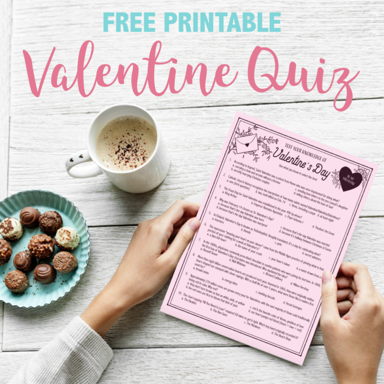 Valentine's Day Quiz (Free Printable) - Flanders Family Home Life