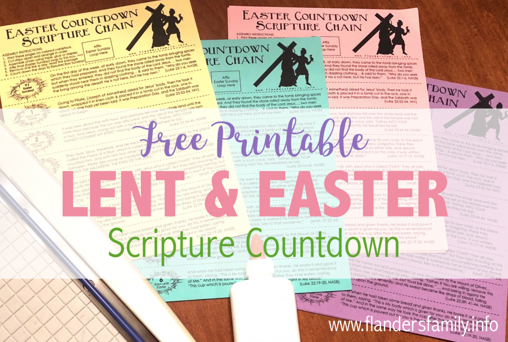 Scripture Chain: Countdown through Lent to Easter - Flanders Family ...