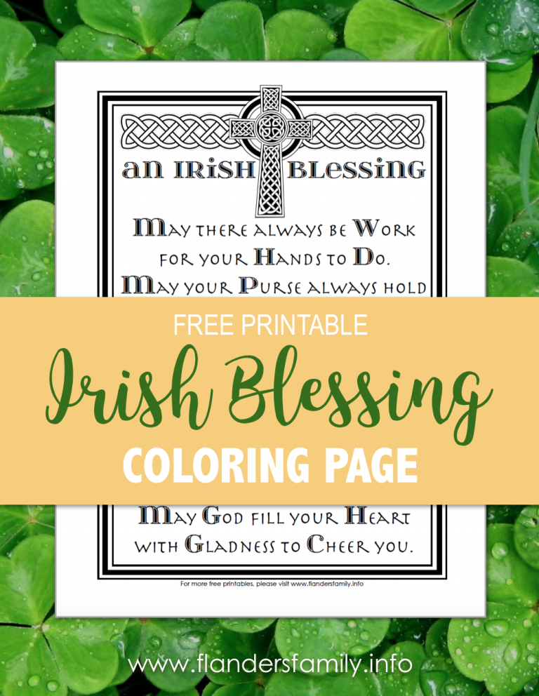 An Irish Blessing (Free Coloring Page) - Flanders Family Home Life