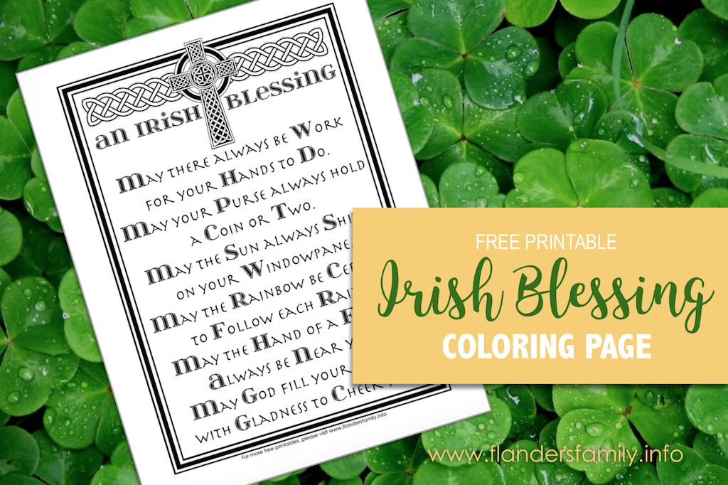 An Irish Blessing (Free Coloring Page) - Flanders Family Home Life
