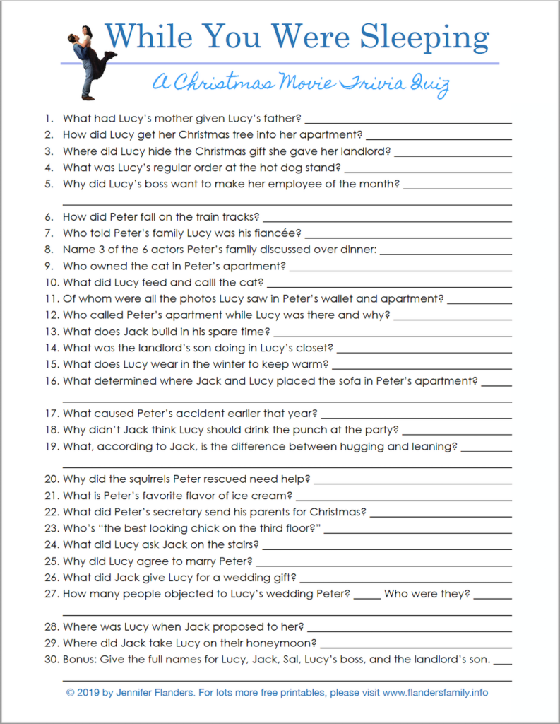 While You Were Sleeping Trivia Quiz - Flanders Family Home Life