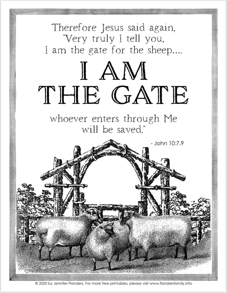 I Am the Gate (Coloring Page) - Flanders Family Home Life