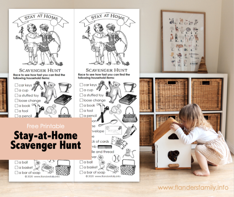 Stay-at-Home Scavenger Hunt (Free Printable) - Flanders Family Home Life