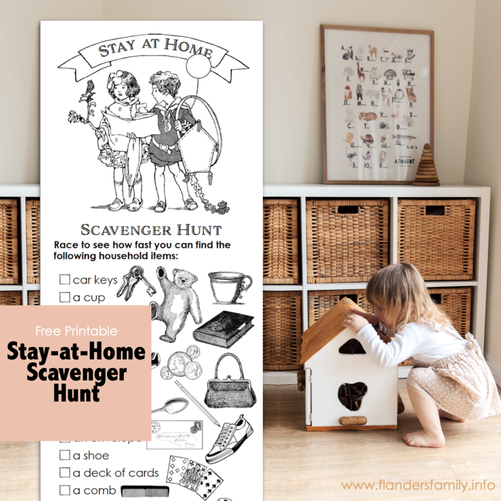 Stay-at-Home Scavenger Hunt (Free Printable) - Flanders Family Home Life