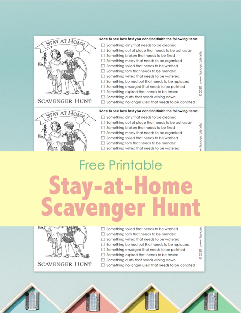 Stay-at-Home Scavenger Hunt (Free Printable) - Flanders Family Home Life