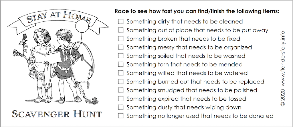Stay-at-Home Scavenger Hunt (Free Printable) - Flanders Family Home Life
