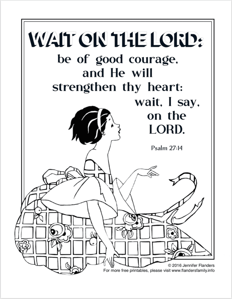 Wait on the Lord Coloring Page - Flanders Family Home Life
