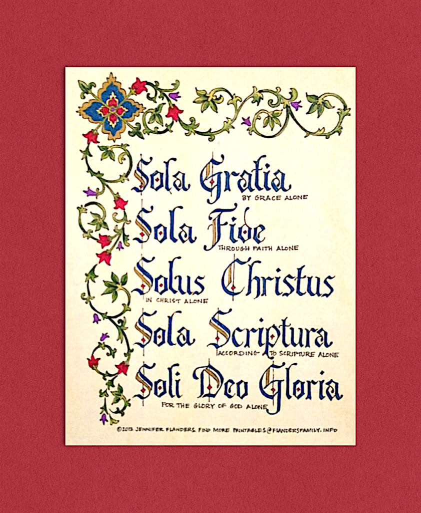 Five Solas Coloring Page - Flanders Family Home Life