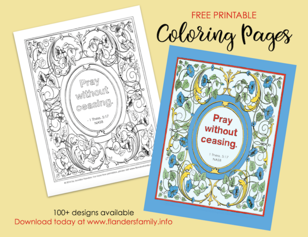 Pray without Ceasing Coloring Page - Flanders Family Home Life