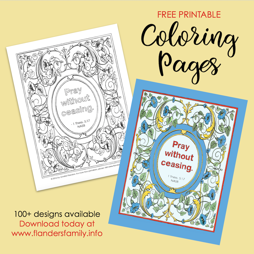Pray without Ceasing Coloring Page - Flanders Family Home Life