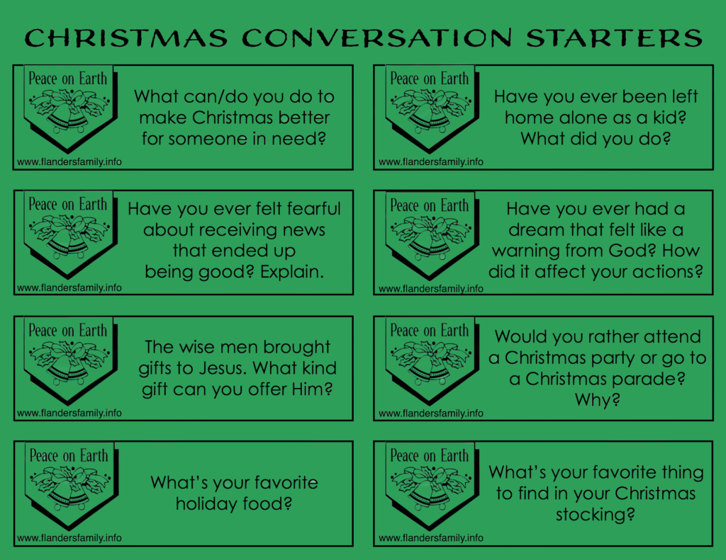 Christmas Conversation Starters - Flanders Family Home Life