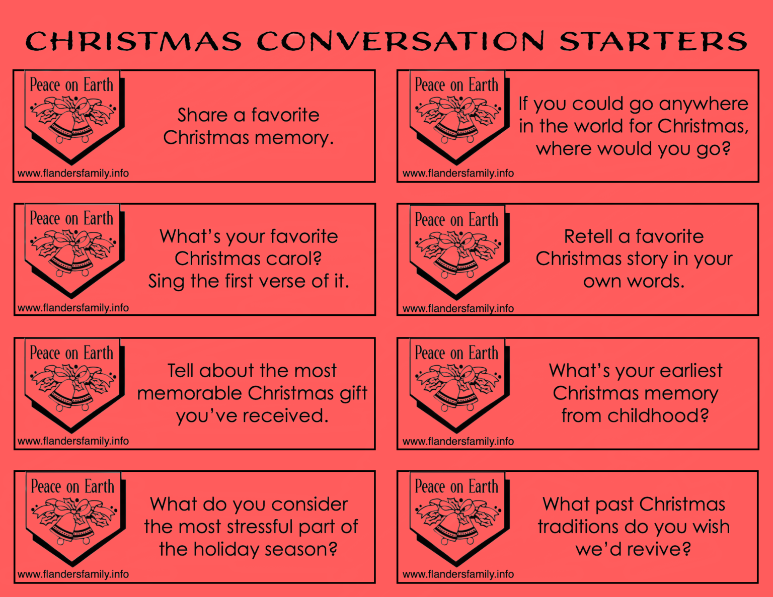 Christmas Conversation Starters - Flanders Family Home Life