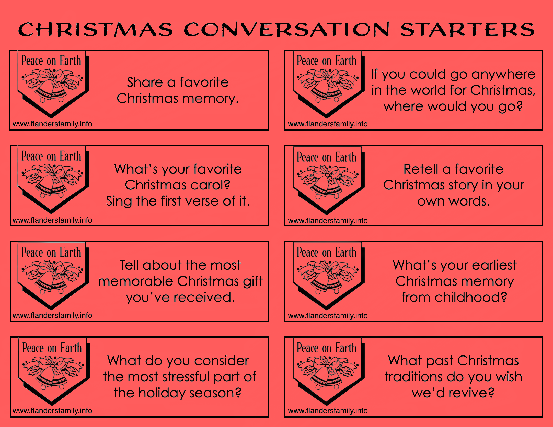 Christmas Conversation Starters - Flanders Family Homelife