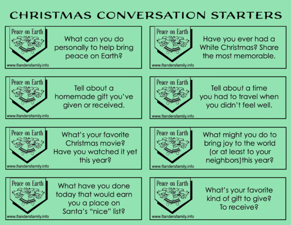 Christmas Conversation Starters - Flanders Family Home Life