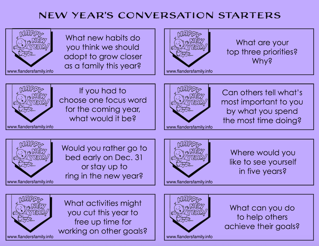 New Year Conversation Starters - Flanders Family Home Life