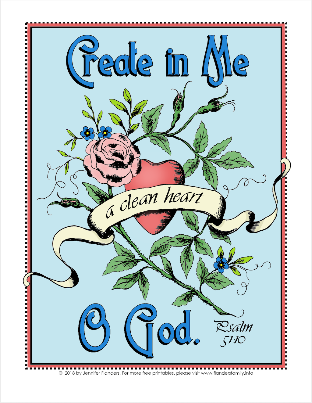 A Clean Heart Coloring Page - Flanders Family Homelife