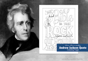Andrew Jackson Quote Coloring Page - Flanders Family Home Life