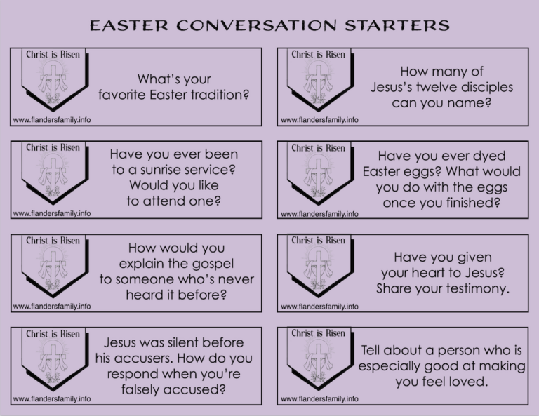 Easter Conversation Starters (Free Printable) - Flanders Family Home Life
