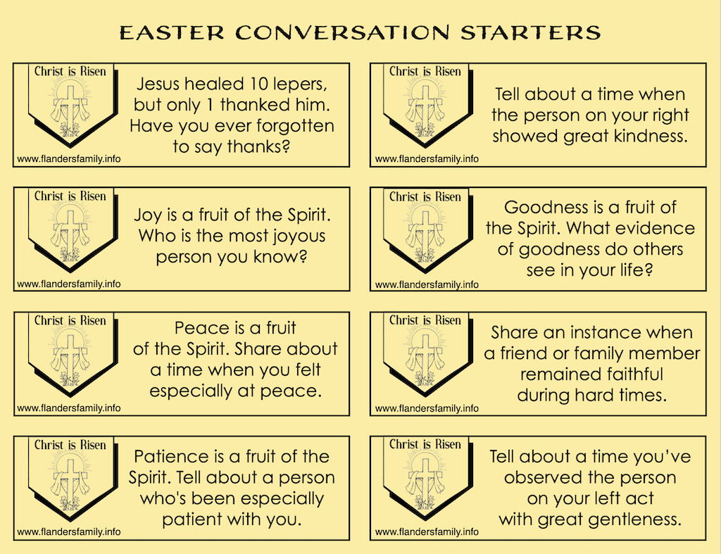 Easter Conversation Starters (Free Printable) - Flanders Family Home Life