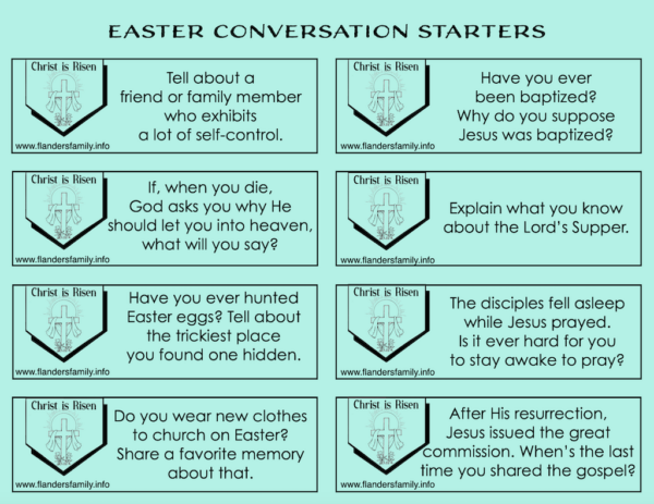 Easter Conversation Starters (Free Printable) - Flanders Family Home Life