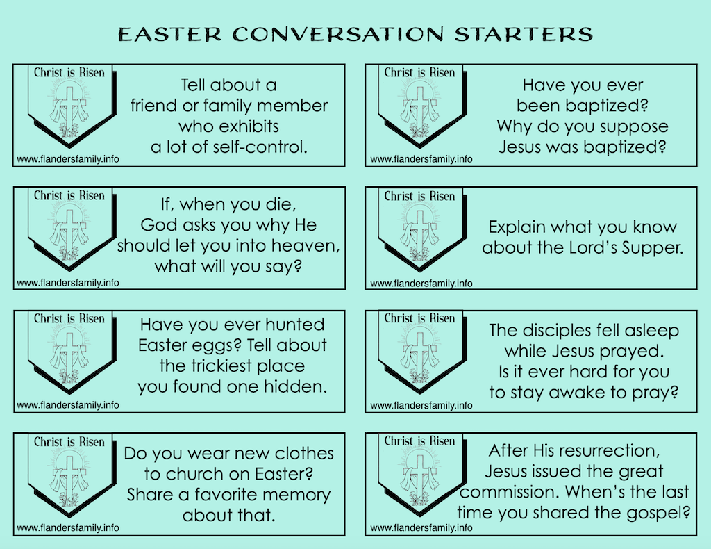 Easter Conversation Starters (Free Printable) - Flanders Family Homelife