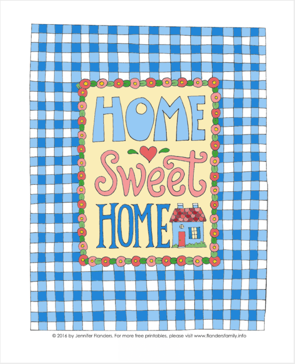 Home Sweet Home Coloring Page - Flanders Family Homelife