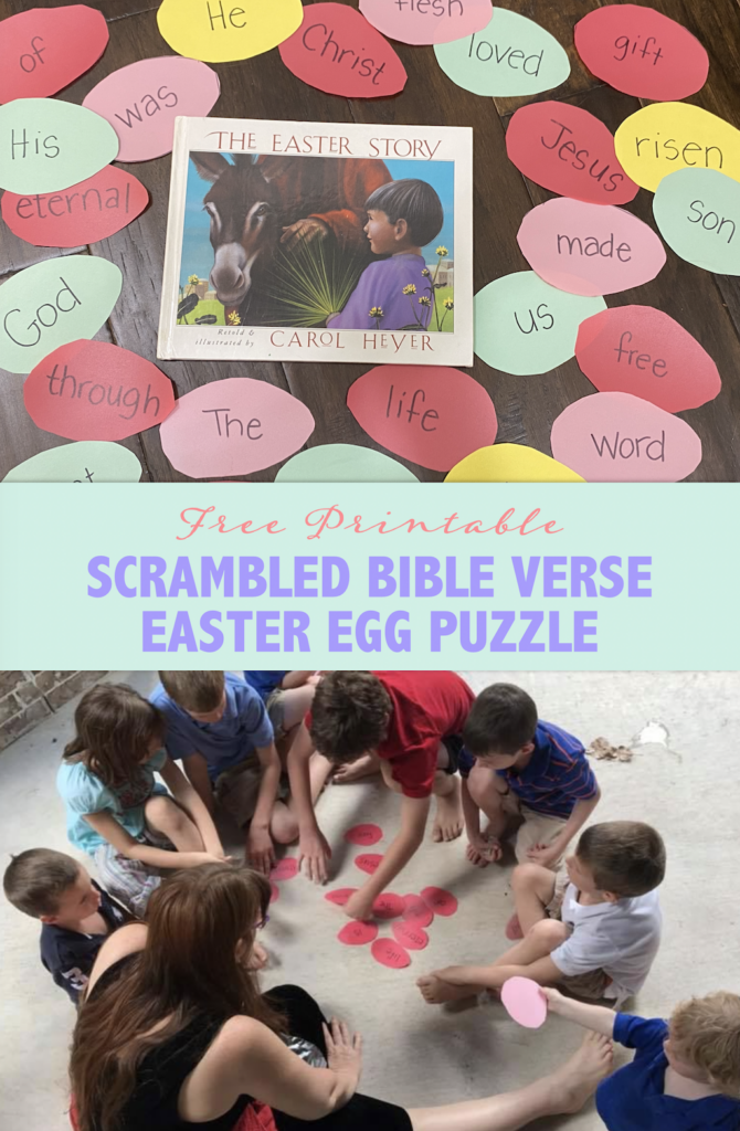 Scrambled Bible Verse Easter Egg Puzzles - Flanders Family Home Life