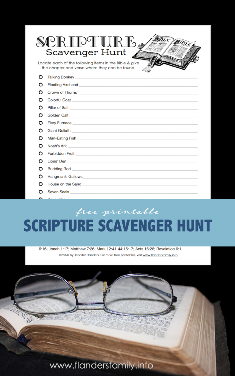 Scripture Scavenger Hunt (Free Printable) - Flanders Family Home Life