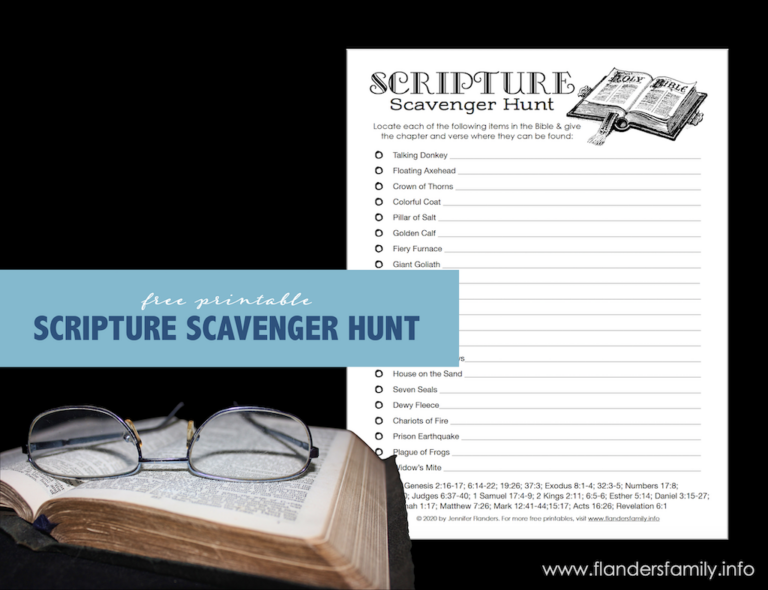 Scripture Scavenger Hunt (Free Printable) - Flanders Family Home Life