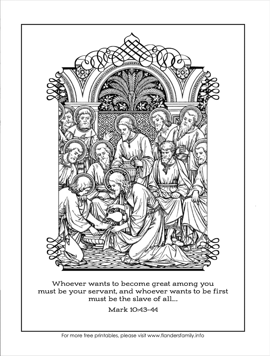Servant of All Coloring Page - Flanders Family Home Life