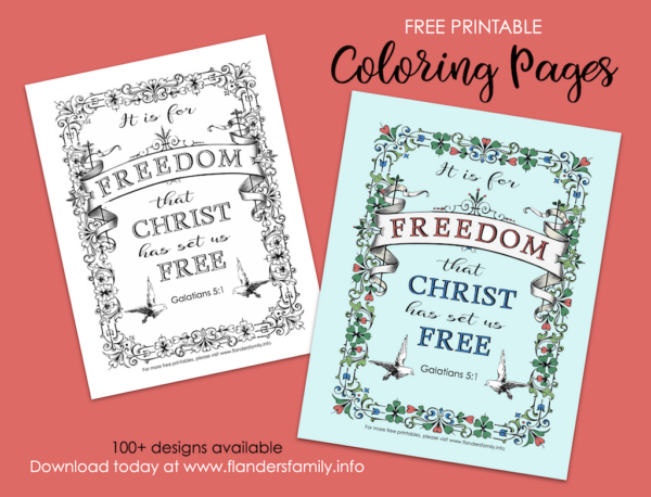 Christ Set Us Free Coloring Page - Flanders Family Home Life