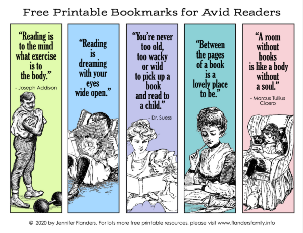 Free Printable Bookmarks for Avid Readers - Flanders Family Home Life