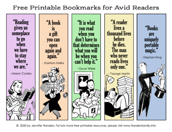 Free Printable Bookmarks for Avid Readers - Flanders Family Home Life