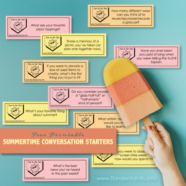Summertime Conversation Starters - Flanders Family Home Life