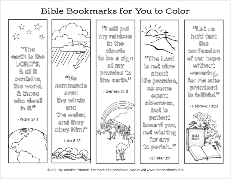 Color-Your-Own Bible Bookmarks - Flanders Family Home Life