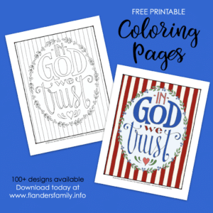 In God We Trust Coloring Page - Flanders Family Home Life