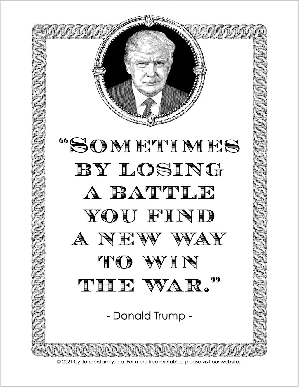President Trump Quote Coloring Page - Flanders Family Home Life