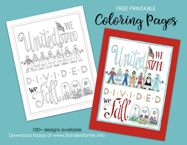 United We Stand Coloring Page - Flanders Family Home Life