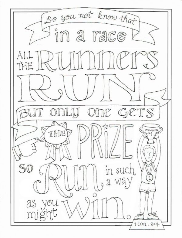 Run to Win Coloring Page - Flanders Family Homelife
