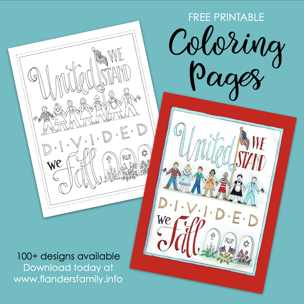 United We Stand Coloring Page - Flanders Family Home Life