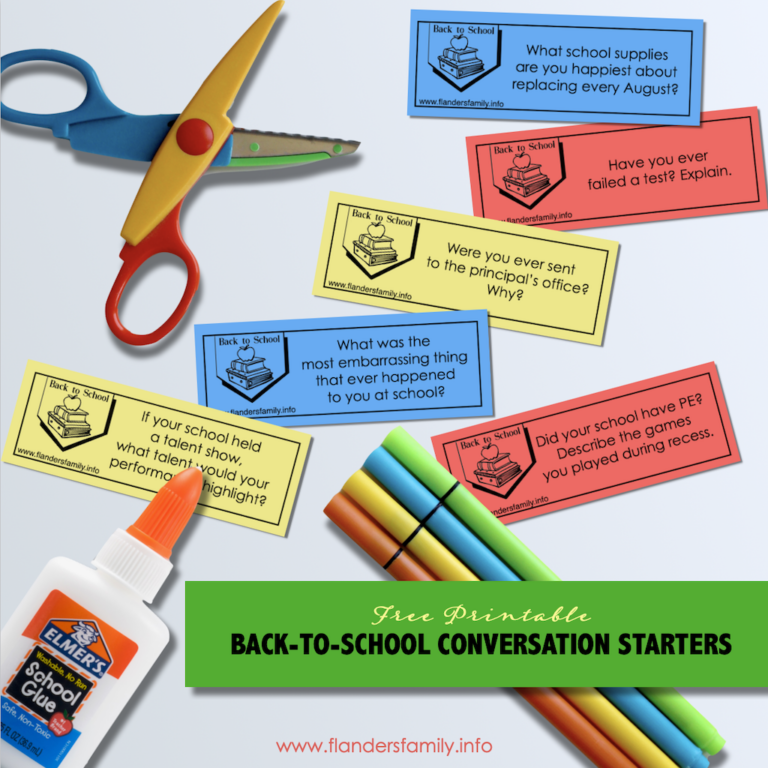Back-to-School Conversation Starters - Flanders Family Home Life