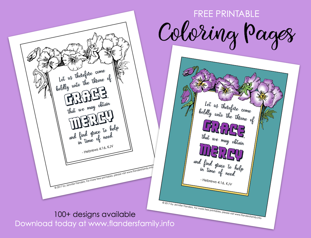 Grace and Mercy Coloring Page - Flanders Family Home Life
